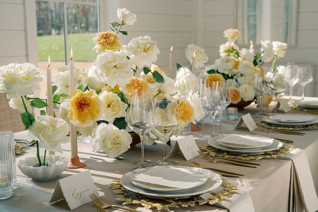 Outdoor Wedding Receptions - David Austin Wedding and Event Roses