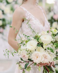 Traditional Wedding Inspiration with White and Pink Roses - David ...