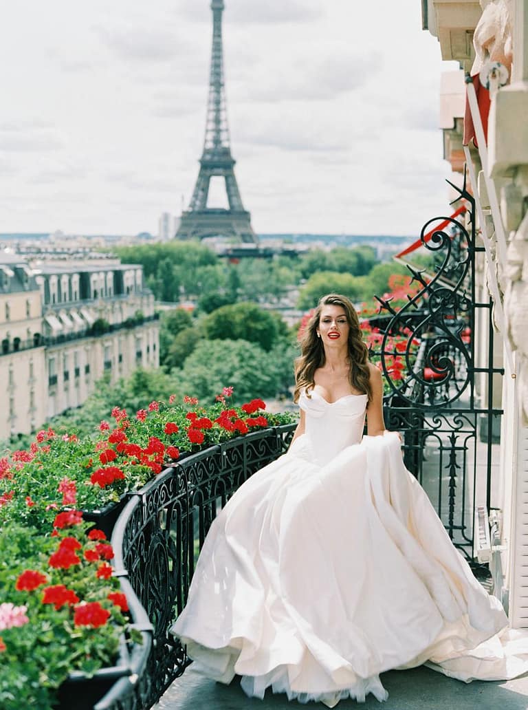 Paris Wedding With Red Roses - David Austin Wedding and Event Roses